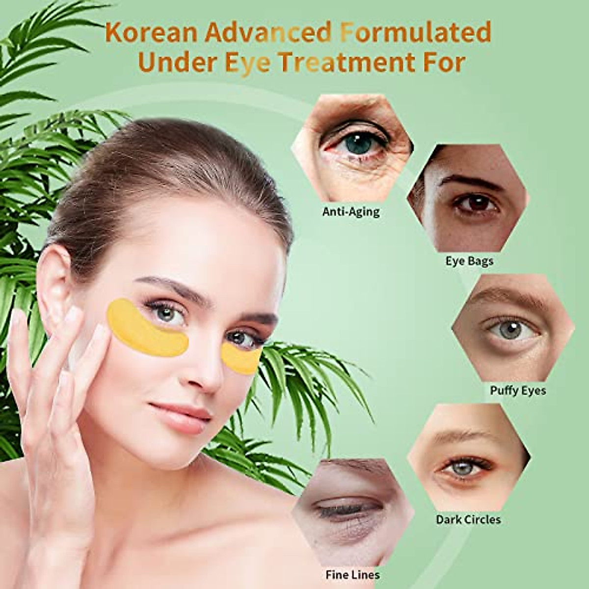 Under Eye Patches for Puffy Eyes Treatment 24 Pairs, 24K Gold Under Eye Masks for Dark Circles and Puffiness, Eye Gel Pads w/Collagen, Hyaluronic Acid, Rose Essence, Vitamins for Eye Bags Treatment