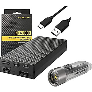 Nitecore Traveling Companion NB20000 Multi Ports USB Power Bank 20,000mAh w/Eco-Sensa VC4 4-Slot Digital Charger