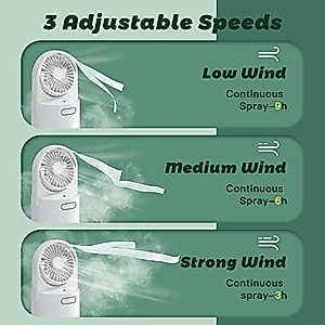 Desk Misting Fan Portable Table Fan with 300ML Large Water Tank and 7 Colorful Nightlights, Personal Fan with 3 Speed Strong Wind USB Rechargeable Cooling Mister Fan for Home, Office, Outdoor