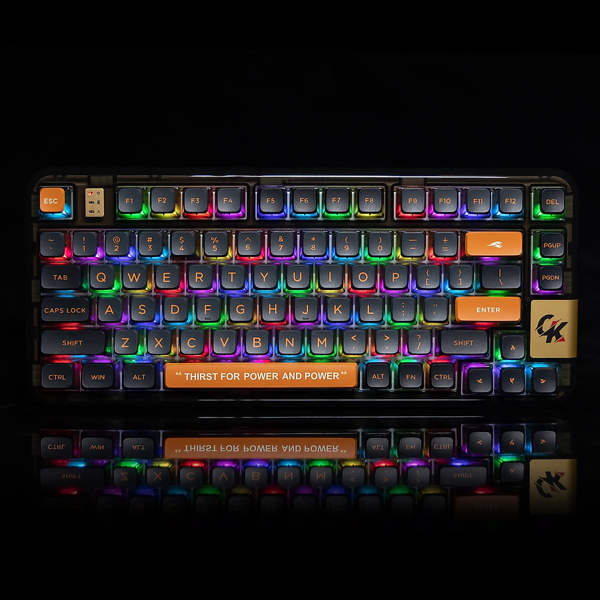 GK GAMAKAY GK75 75% RGB Transparent Gasket Mechanical Keyboard, Bluetooth/USB-C Wired/2.4GHz Wireless 80 Keys Hot Swap Gateron Yellow Switch 2.0 KSA Profile PBT Keycaps Gaming Keyboard (Black)