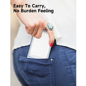 Magnetic Card Wallet Holder with MagSafe for iPhone 15 Pro Max/15 Pro/15 Plus/15,for iPhone 14 Pro Max/14 Plus/14 Pro/14, for iPhone 13 Pro Max/13 Pro/13/13 Mini, for iPhone 12/12 Pro/12 Max,White