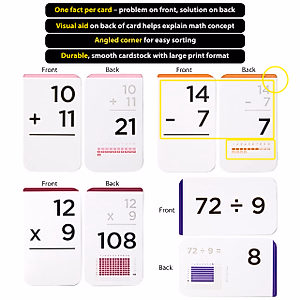 Think Tank Scholar 681 Math Flash Cards & Math Dice (Award Winning) Addition, Subtraction, Multiplication & Division - All Facts & Games - Kids Ages 4+ Kindergarten, 1ST, 2ND, 3RD, 4TH, 5TH, 6TH Grade
