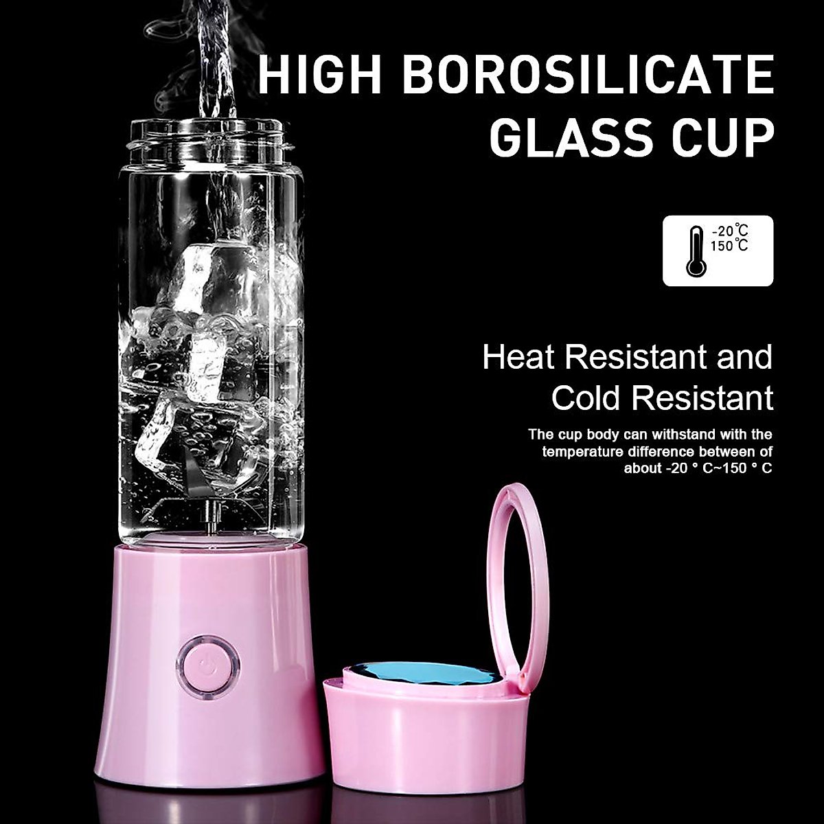 Taillansin【2019 Newest】Portable Blender, Multi-functional Travel Electric Juice Cup with USB Rechargeable Small Blender for Shakes and Smoothies, Stronger and Faster with Stainless Steel 6-Blades(FDA BPA free)