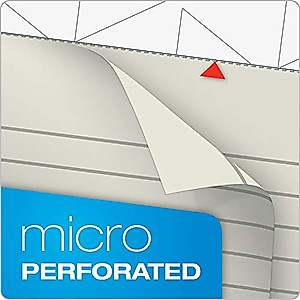 TOPS Prism Plus 100% Recycled Legal Pad, 5 x 8 Inches, Perforated, Ivory, Narrow Rule, 50 Sheets per Pad, 12 Pads per Pack (63030)