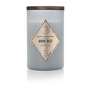 Manly Indulgence Moon Dust Scented Jar Candle, Rebel Collection, 2 Wick, Blue, 22 oz - Up to 120 Hours Burn