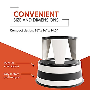 Cramer Kik Step Steel Step Stool - Two Step Stool, Holds 350 lbs (White)