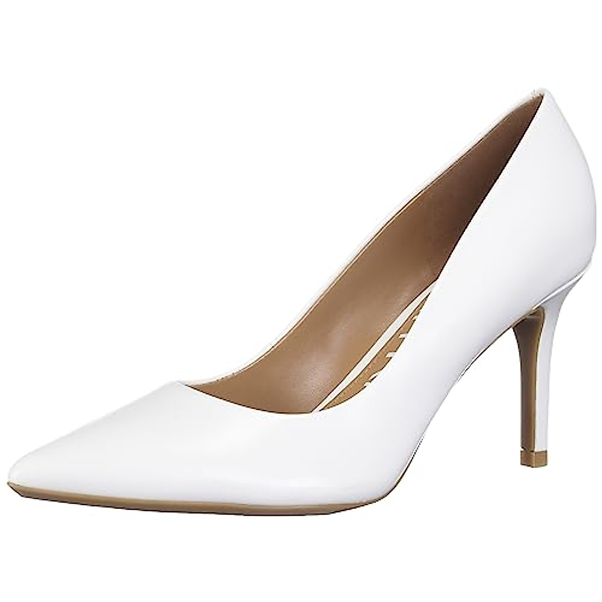 Calvin Klein Women's Gayle Pump, White Leather, 7.5
