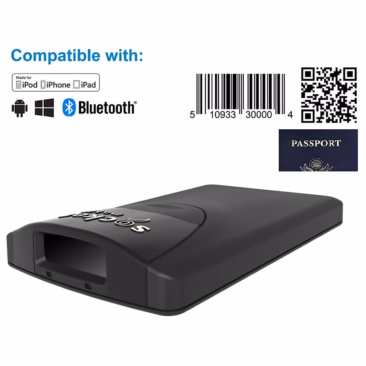 SocketScan S860, Universal Barcode Scanner & Travel ID/Passport Reader