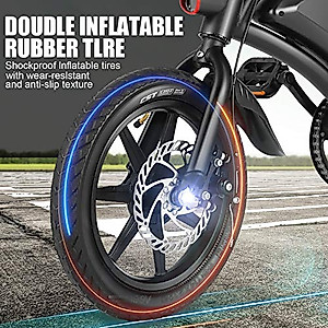 ANCHEER 500W Electric Bike Electric Commuter Bike, APP Control Folding Ebike 14'' Electric Bicycle, 20MPH Adults/Teens City Ebike and 48V 7.5Ah Battery