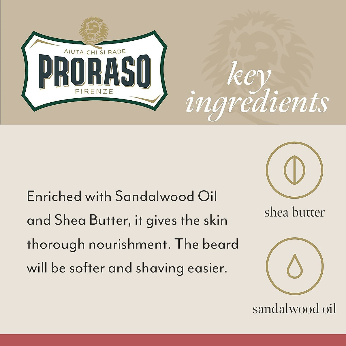 Proraso Pre-Shave Conditioning Cream for Men, Moisturizing and Nourishing for Coarse Beards with Sandalwood Oil, 3.6 oz
