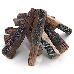 Gas Fireplace Logs | Faux Fireplace Logs for Gas Fireplace. Ventless Gas Logs for Fireplace Natural Gas. Fireplace Logs for Fireplace Indoor. Ceramic Fake Logs