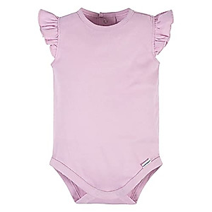 Gerber Baby Girls Short Sleeve Onesies, 3-Piece Bodysuit, Diaper Cover & Headband Set, Blue Rose, 3-6 Months US