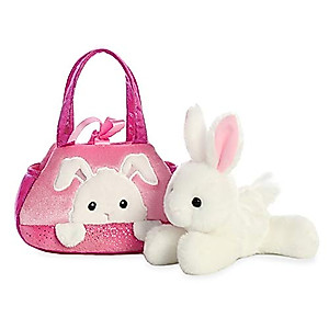 Aurora® Fashionable Fancy Pals™ Peek-A-Boo Bunny Stuffed Animal - On-The-go Companions - Stylish Accessories - Pink 7 Inches