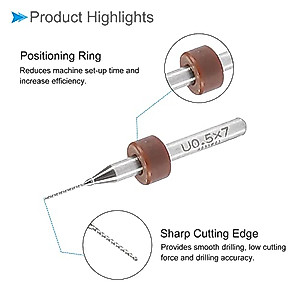 CoCud Micro PCB Drill Bits, 1/8" Shank 0.5mm Cutting Edge, Tungsten Carbide Print Circuit Board Drill Bit - (Applications: for CNC Drilling Engraving Machine), 2-Set (20-Pieces)