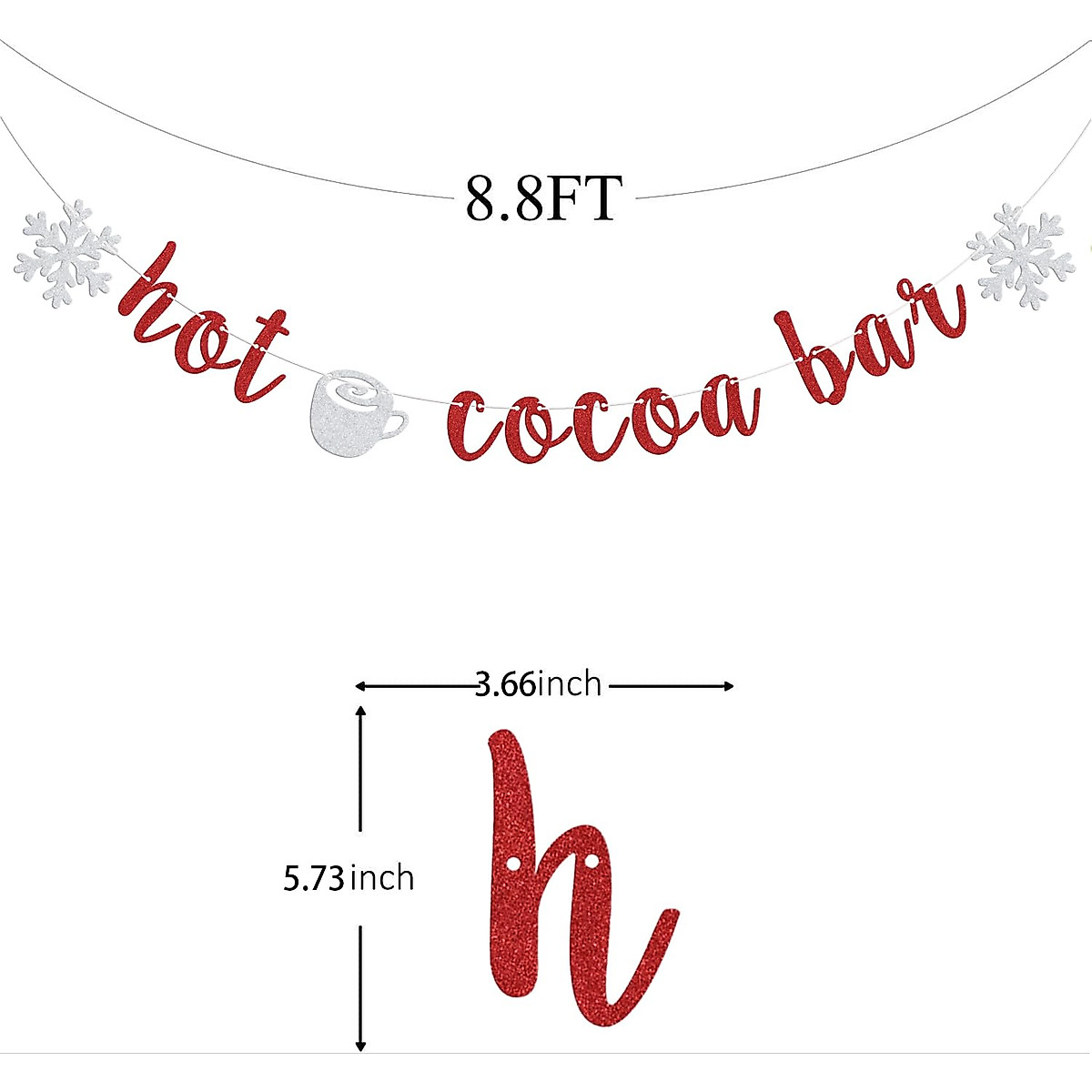 Hot Cocoa Bar Banner, Hot Chocolate Bar Decorations, Hot Cocoa Bar Decorations, It’s Cold Outside Bar Sign, Wintertime Holidays Christmas Party Decor Red Silver