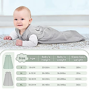 Looxii Baby Sleep Sack 18-24 Months 2 Pack 100% Cotton Baby Wearable Blanket 0.5TOG Toddler Sleeping Bag with 2-Way Zipper