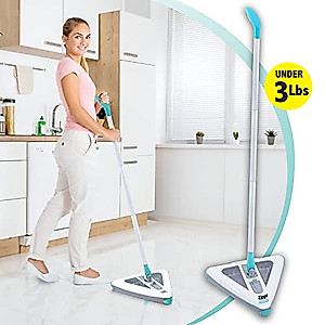 Zippi Sweeper, Powerful and Lightweight Sweeper, Perfect for Carpet Hardwood and Tile, Triangular Design Allows for Sweeping in Corners