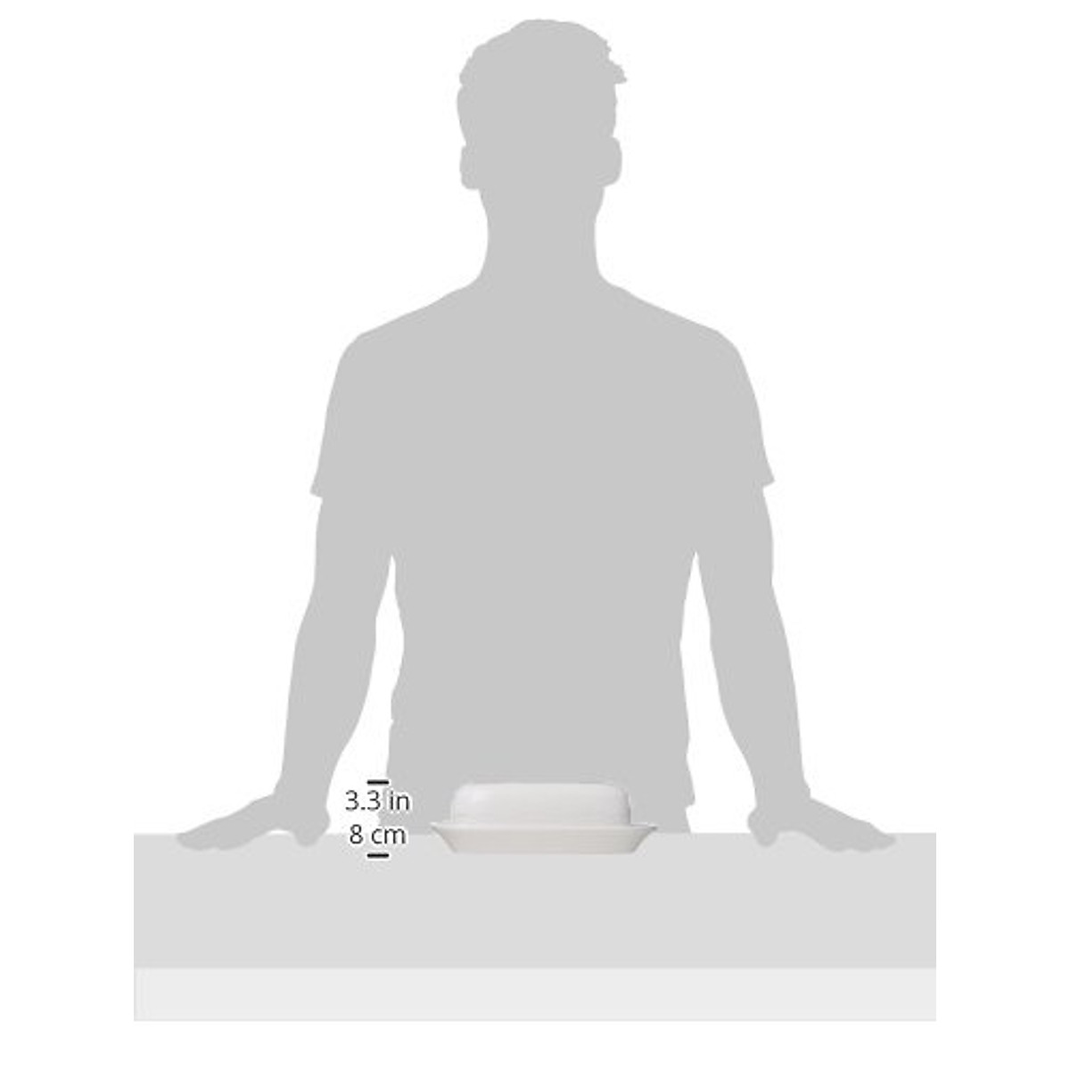 Fox Run Butter Dish, White Stoneware