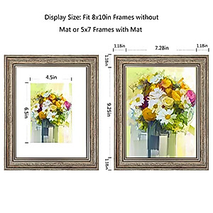 LUCKYLIFE 8x10 Picture Frame Set of 4, Rustic Farmhouse Picture Frames for Table or Wall Hanging