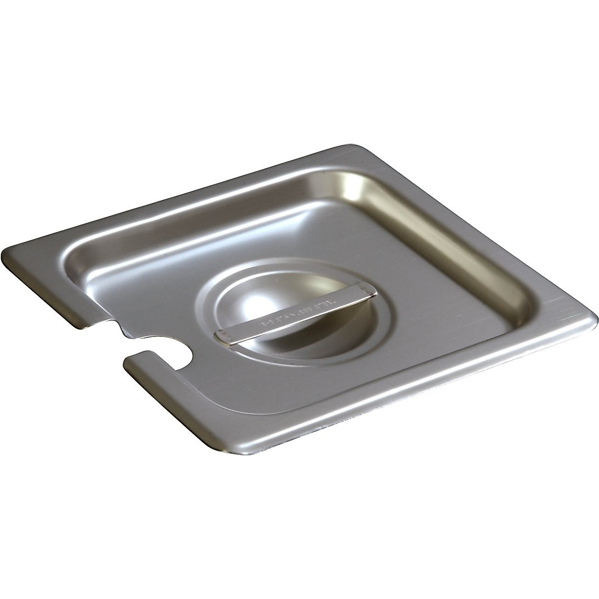 Carlisle FoodService Products Durapan 1/6 Size Stainless Steel Food Pan Lid Slotted Hotel Pan Cover with Concave Handle for Catering, Buffets, Restaurants, 6.88 X 6.25 Inches, Silver, (Pack of 6)
