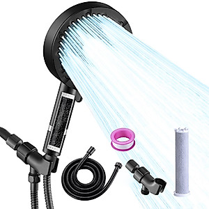 High Pressure Shower Head with Filters - 9 Spray Mode Shower Head with Filters, Shower Head Filter for Hard Water, Adjustable Bathroom Handheld Shower Head with Long Hose, Remove Chlorine