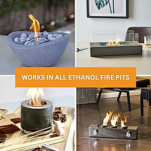 ROUNDFIRE Premium 12 x 1 Liter - Bioethanol Fuel for fireplaces, Stoves and Burners (12 Quart)