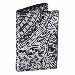 Hawaiian Turtle Tattoo Trifold Wallet, Genuine Leather, "Ohana" Tattoo art by Samson Harp (Black) from NAKOA