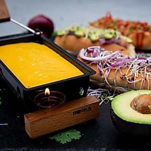 Boska Raclette Grilling Set - Partyclette To Go Vienna Set - Suitable for Cheese, Meat, Fish, and Vegetables - Portable Non-Stick - Dishwasher Safe Wedding Registry Items