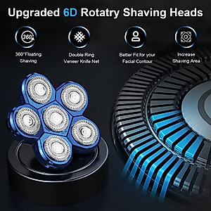 Head Shavers with Fast Charge, Senignol Bald Head Shavers for Men, IPX7 Waterproof Electric Razor for Men, Rechargeable Body Trimmer Hair Clipper Beard Trimmer, Valentines Day Gifts