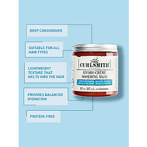 CURLSMITH - Hydro Crème Soothing Mask - Vegan Soothing Deep Conditioner for any Hair Type, Encourages Growth (8 oz)