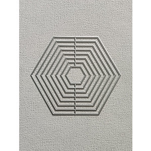 FAWENUCY Scrapbooking Die-Cuts, Layering Frame Metal Cutting Dies for Card Making, Paper Craft Punch Template, Background Embossing Stencils, DIY Album Décor (8 Pcs Hexagon-11.7x10.2cm)