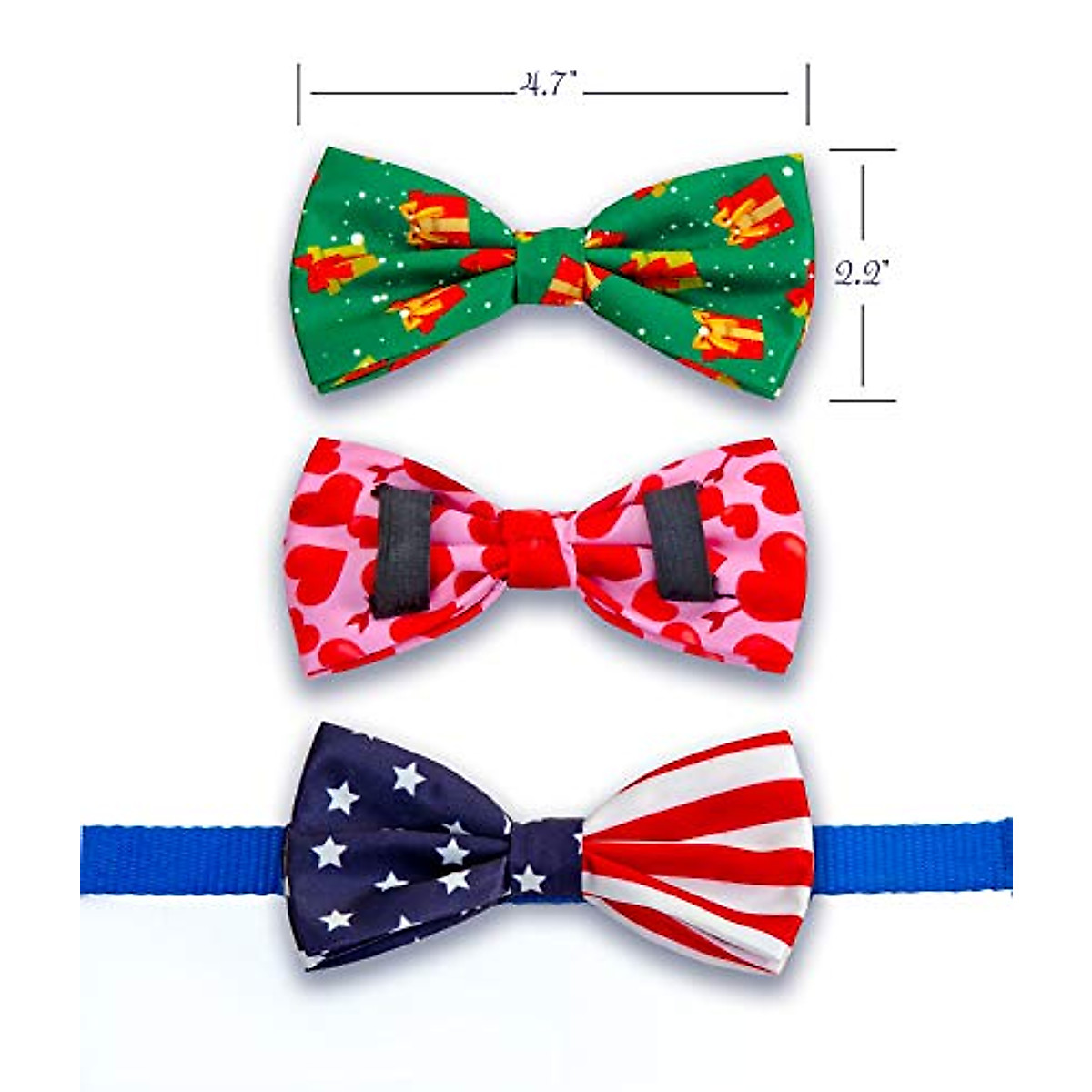 REVEDA Pet Bow Ties Set for Dogs and Cats, Detachable & Adjustable, Holidays Theme, Pet Collars Dog Grooming Accessories, Colorful Neck Tie for Small, Medium, Large Dogs
