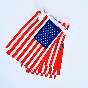 60PCS American flag, Independence Day Banner American Flag, 65Ft American flag Banner, Outside, very suitable for Patriotic Events, Sports, Bars Decorations