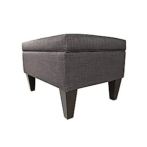 MJL Furniture Designs Brooklyn Collection Large Upholstered Living Room Lift Top Storage Ottoman, HJM100 Series, Gray-Red Tint