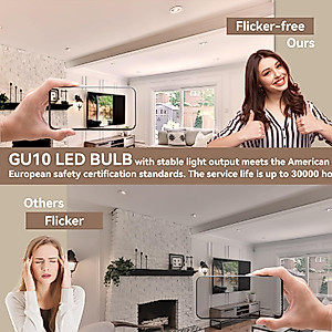 comzler GU10 LED Bulb Dimmable, 50W Halogen Equivalent GU10, 4000K Natural Daylight, GU10 Bulb Replacement for Track Lighting, MR16 GU10 Light Bulb LED 4W，120°Beam Angle 400LM 120V ETL Listed 6 Pack