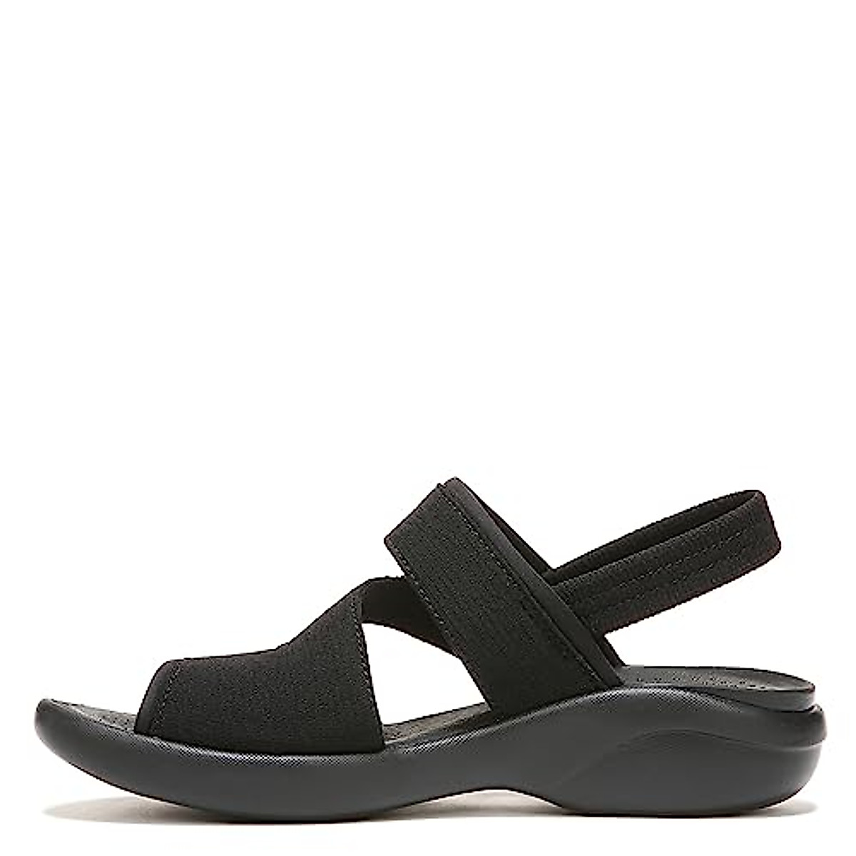 BZees Womens Cleo Strappy Sandal, Black, 8 Wide US