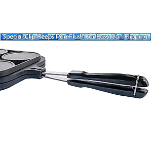 5 STAR SUPER DEALS Pancake Pan Maker Nonstick Double Sided w/ 4 Small Decorative Mold Designs for Perfect Eggs, French Toast, Omelette, Flip Jack, and Crepes