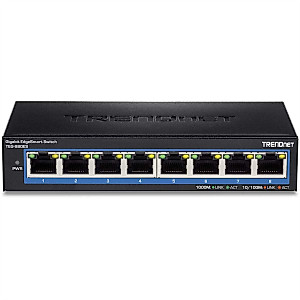 TRENDnet 8-Port Gigabit EdgeSmart Switch, TEG-S80ES, 8 x Gigabit Ports, 16Gbps Switch Capacity, Ethernet Network Desktop Switch, Managed Smart Gigabit Switch, Metal, Fanless ( RENEWED)
