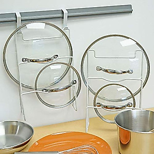 Pot & Pan Lid Hanging Organizer Rack, Set of 2, White - Southern Homewares - Kitchen and Pantry Storage Hanger