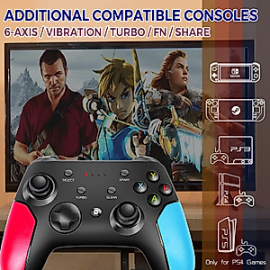 Bluetooth Mobile Game Controller for Android, iPhone, Tablet, TV Box, PC, Tesla, PS3, Switch, Apple Arcade MFi & Cloud Gaming, with Phone Clip/2.4G Wireless/USB-C Adapter/6-Axis Gyro/Vibration/Turbo