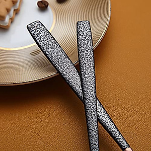 Silverware Set 20 Pieces Rose Gold Head Coating With Black Mars Handle, Stainless Steel Copper Titanium Plating Knives Spoons Forks Flatware Set Utensils Set Cutlery Set Service For 4