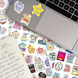 480 Pieces Inspirational Quote Daily Planner Stickers for Women Journaling Calendar Scrapbook Stickers Aesthetic 24 Sheets Motivational Waterproof Stickers for Kids Teachers Water Bottle Laptop