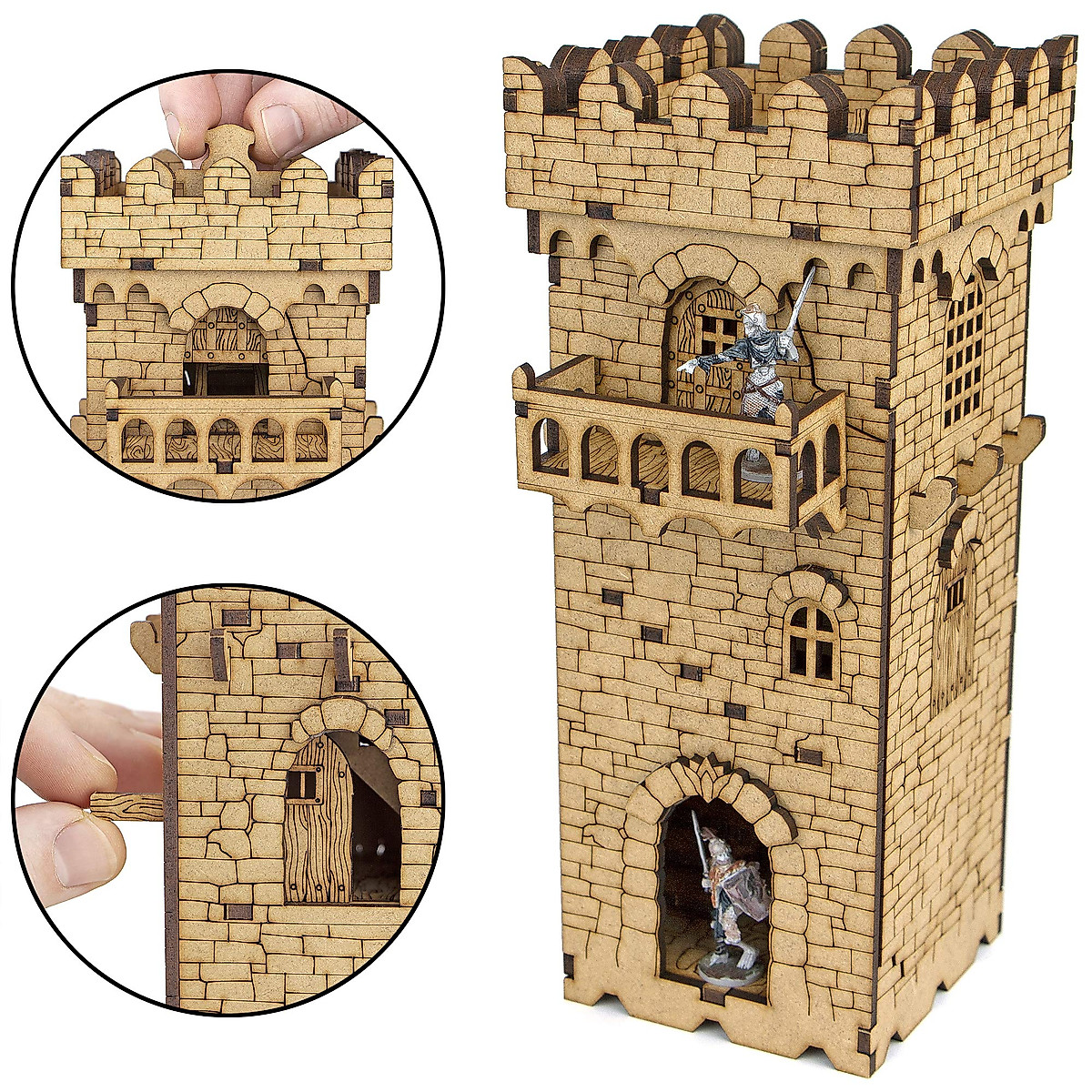 TowerRex 3D Modular Battle Map D&D Terrain Prison Buildings - DND Accessories, Set for Dungeons & Dragons, Pathfinder, Warhammer, Tabletop Battle mat Grid, Wargaming Terrain for 32mm 28mm Miniatures