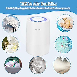Air Purifier for Bedroom,Small Air Cleaner for Desktop,Compact Design,White,900S