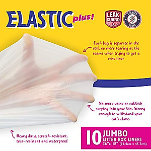 10 Count Fresh Kitty Litter Box Liners Durable, Easy Clean Up Elastic Jumbo Scented Odor Zorb Litter Pan Box Liners, Bags for Pet Cats