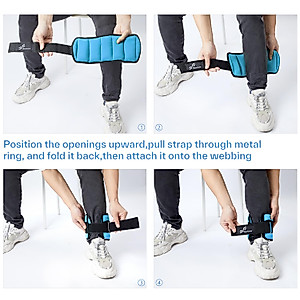 Sportneer Adjustable Ankle Weights 1 Pair 2 4 6 8 10Lbs Leg Weight Straps for Women Men, Weighted Ankle Weights Set for Gym, Fitness, Workout, 1-5 lbs Each Ankle, 1 Pair 2-10 lbs