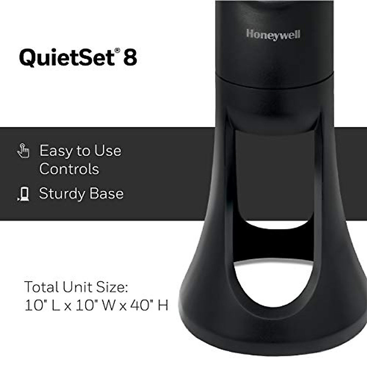 Honeywell HYF290B Quietset 8-Speed Whole-Room Tower Fan (Renewed)