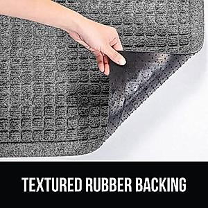 Gorilla Grip Ultra Absorbent Moisture Guard Doormat, Absorbs Up to 1.7 Cups of Water, Stain and Fade Resistant, Spiked Rubber Backing, All Weather Mats Capture Dirt, Indoor Outdoor, 29x17, Grey