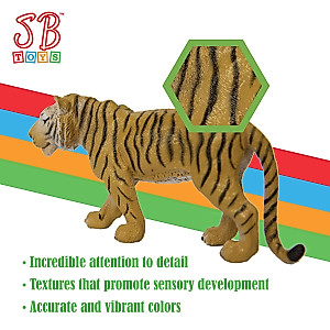 SB TOYS Premium Realistic Safari Zoo Wild Animals Set (12 Piece) - Parent and Baby Zoo Animals, Safari Animals, Jungle Animals, African Animals - Educational Child Development Toy - Animal Toy Figures