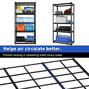 PACHIRA E-Commerce 35.5" W x 16.5" D x 72" H Garage Shelving Heavy Duty Loads 2000LBS, 5 Tier Adjustable Storage Shelves Metal Shelving Garage Utility Rack
